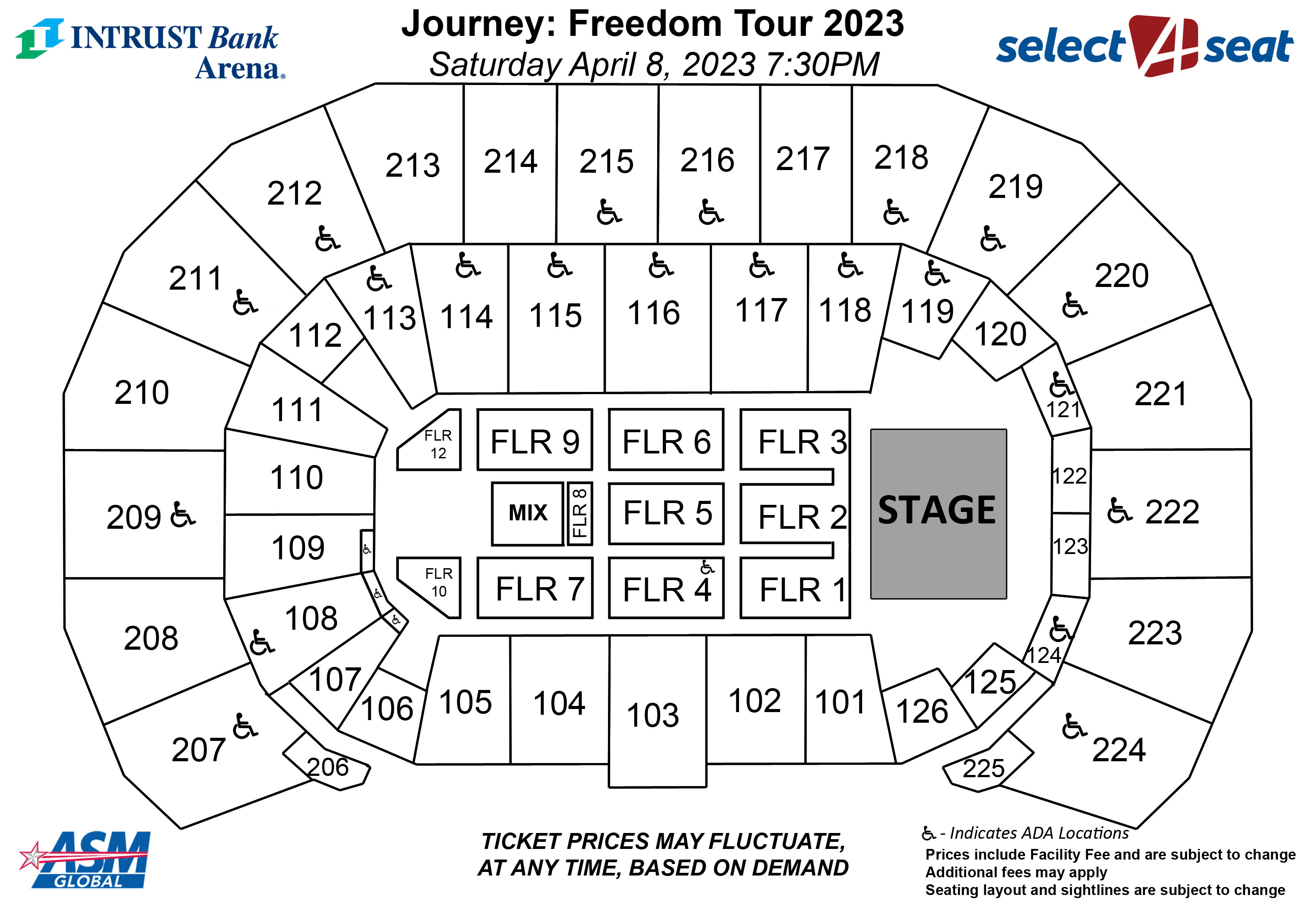Seating Charts | Events & Tickets | INTRUST Bank Arena