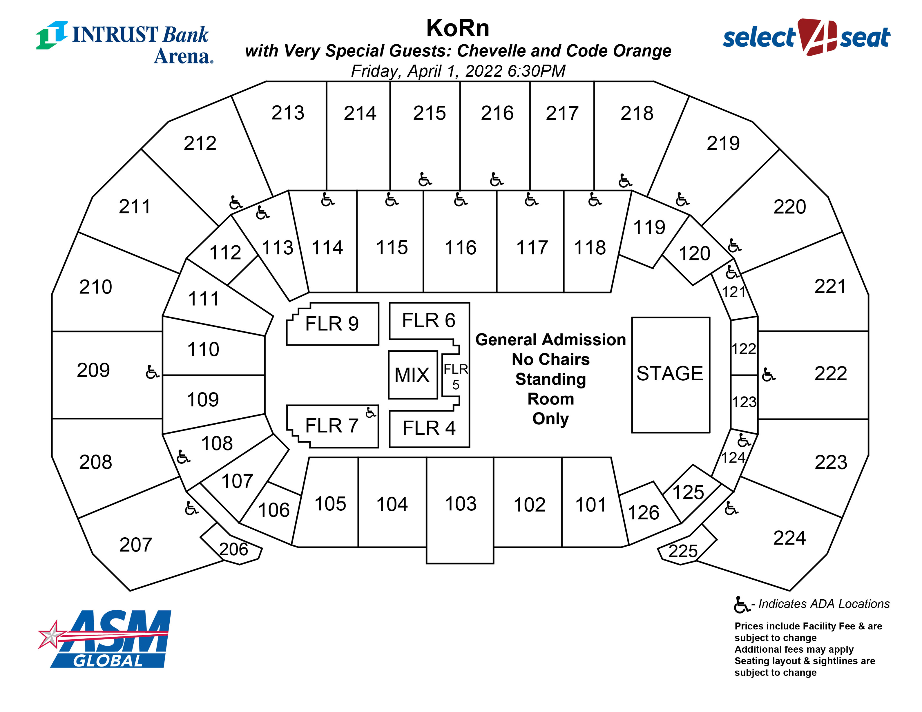 Seating Charts | Events & Tickets | INTRUST Bank Arena